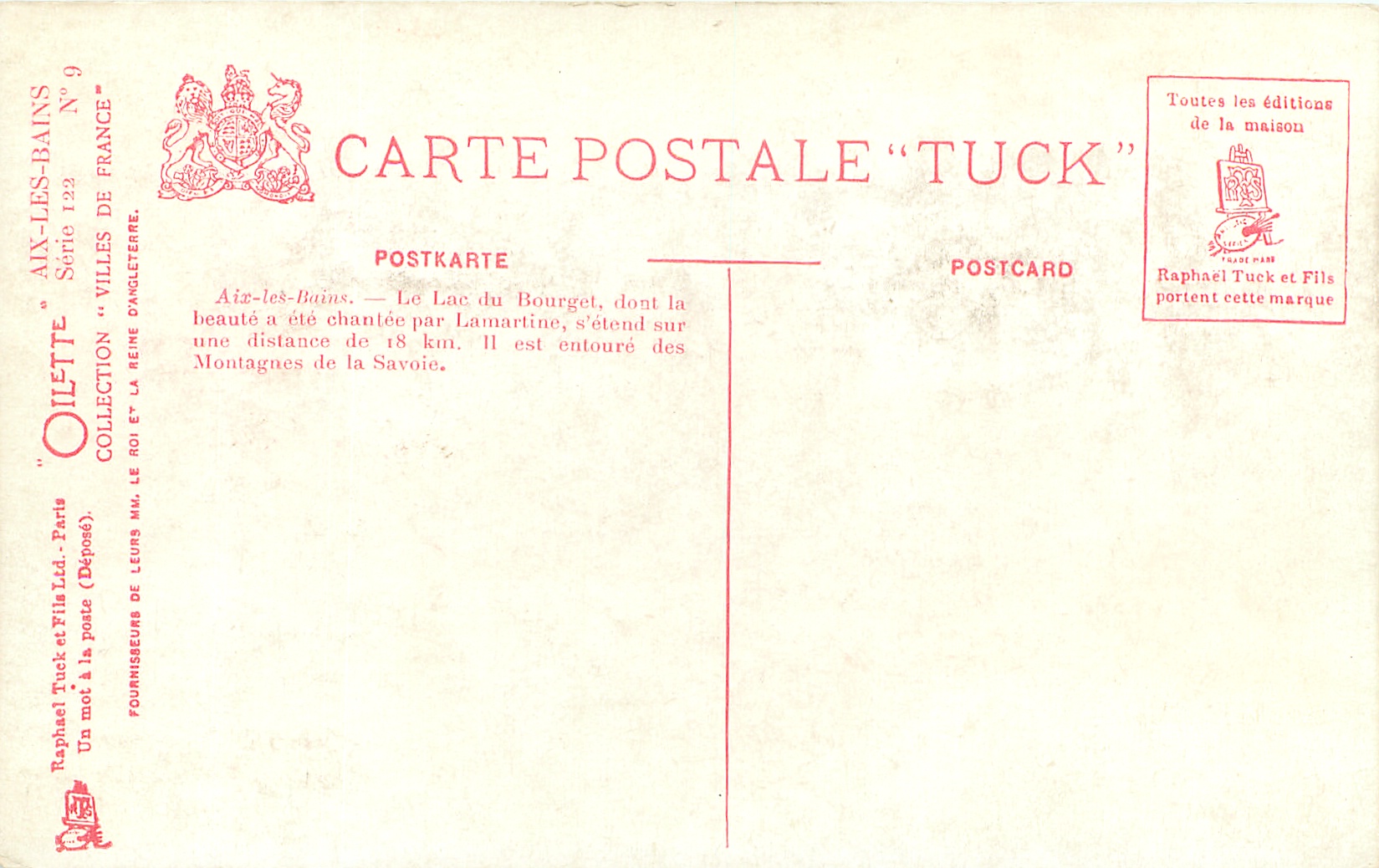 LE LAC TuckDB Postcards