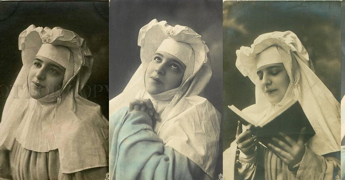 Set: bonne soeur (1904 list) portraits of women wearing nun's habits - TuckDB Postcards