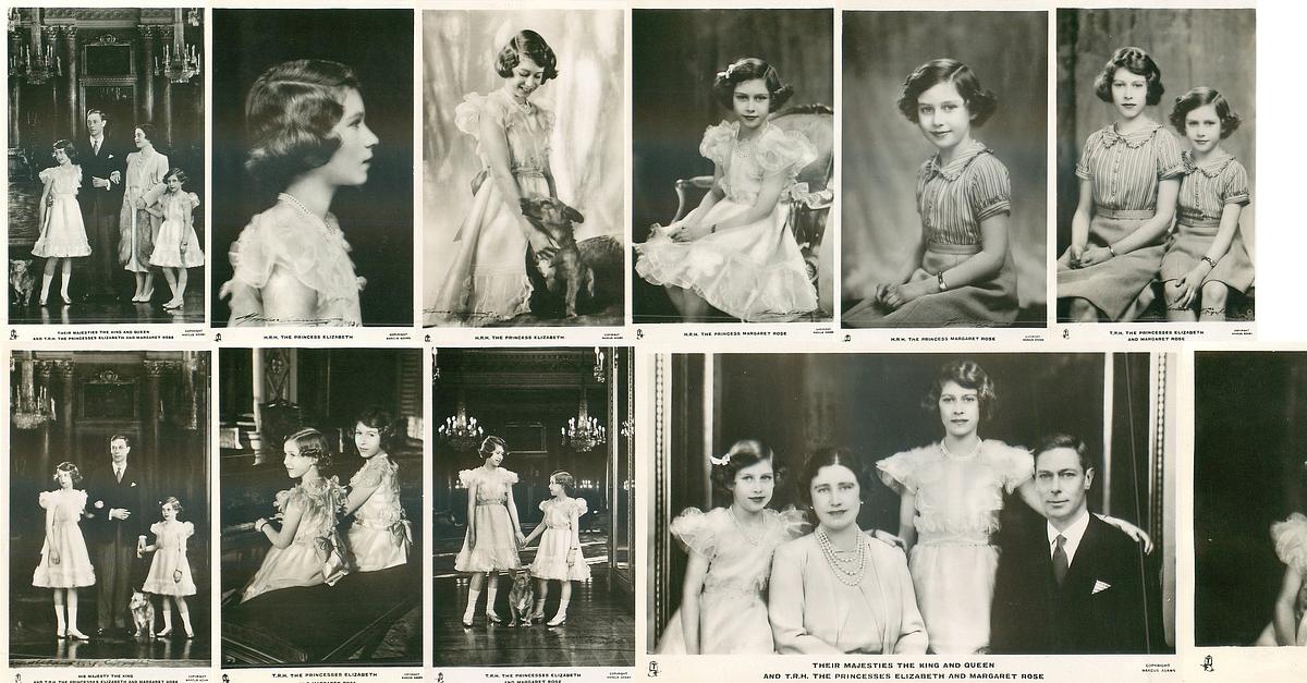 Set: portraits of British Royalty, MARCUS ADAMS set - TuckDB Postcards