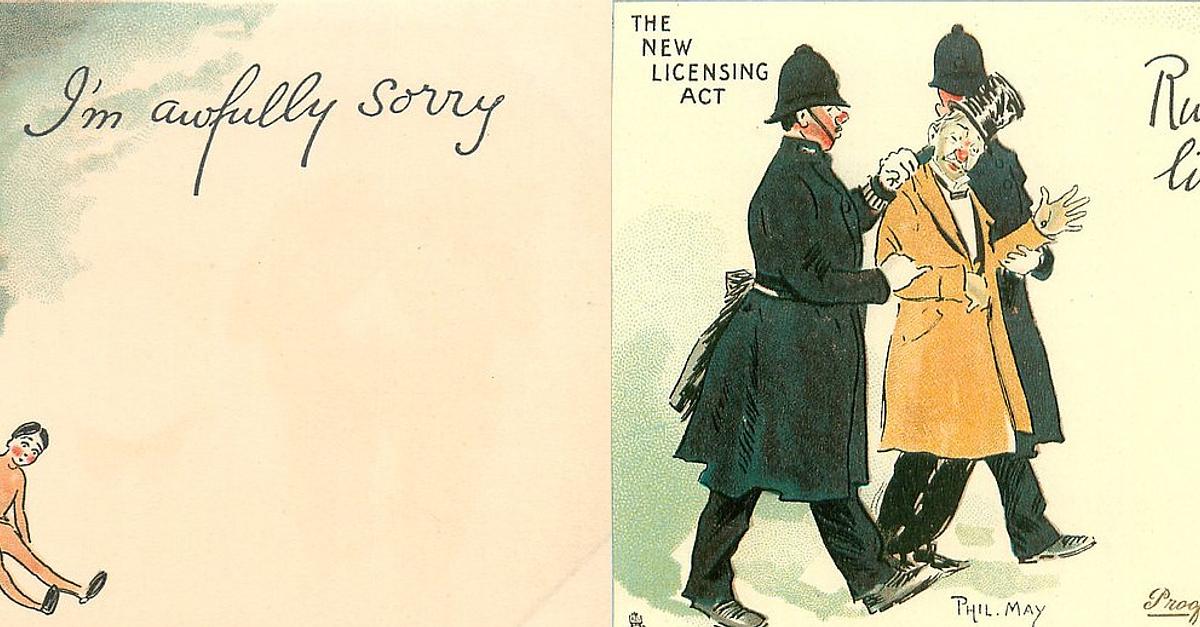 Set: humour, comic sketches by MAY - TuckDB Postcards