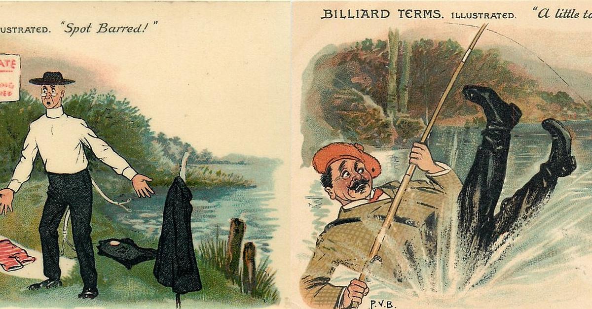 Set: BILLIARD TERMS. ILLUSTRATED - TuckDB Postcards