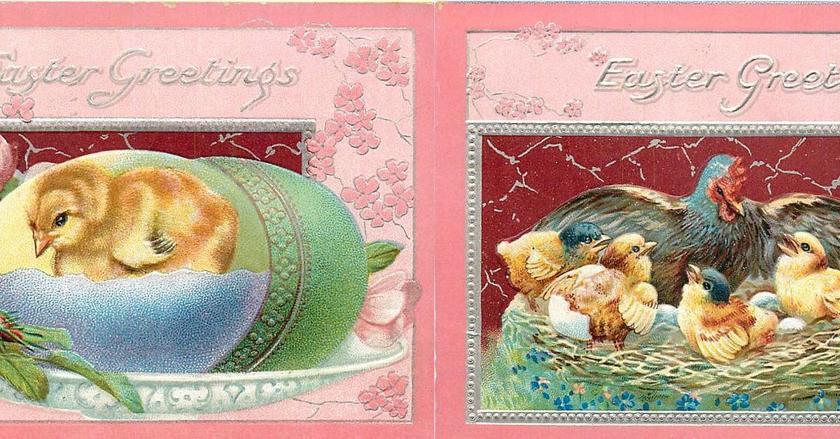 Set: CHICKS AND BUNNIES EASTER - TuckDB Postcards