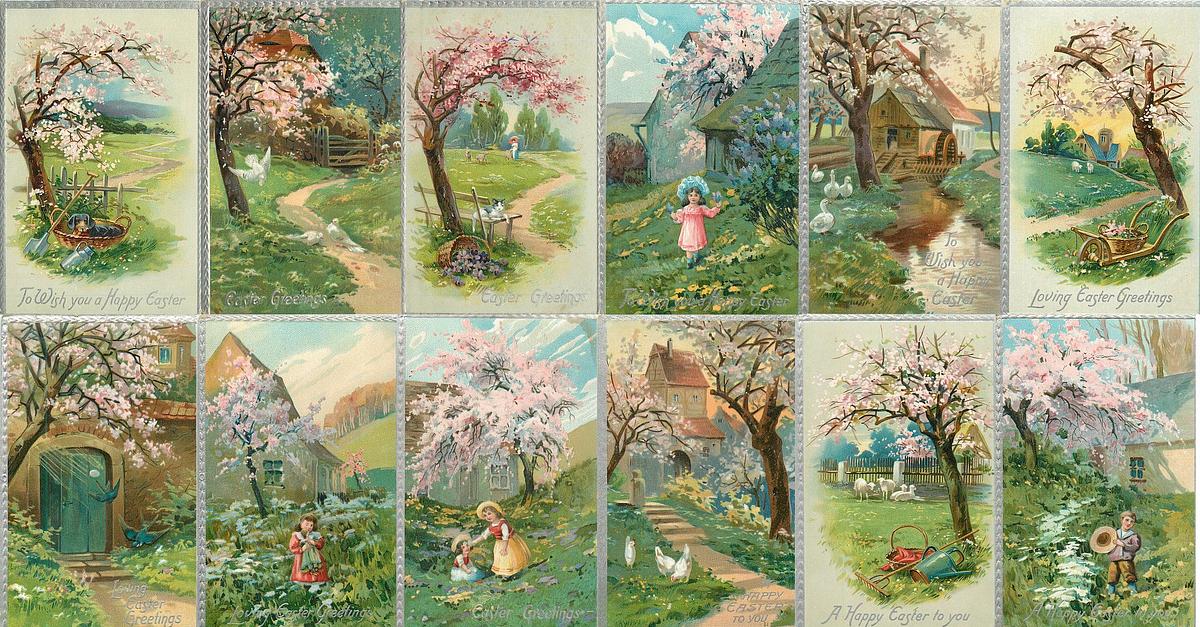 Set: EASTER, BLOSSOMING SPRING - TuckDB Postcards