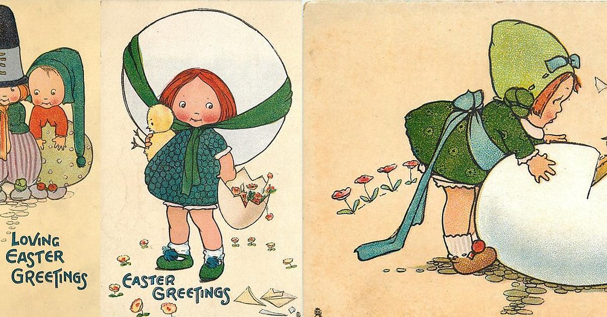 Set: EASTER, CHICKS AND CHILDREN - TuckDB Postcards
