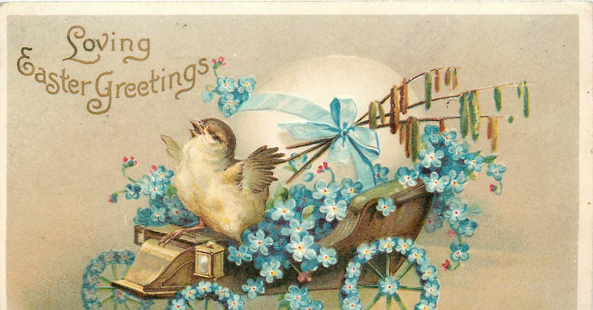 Set: EASTER, forget-me-nots - TuckDB Postcards