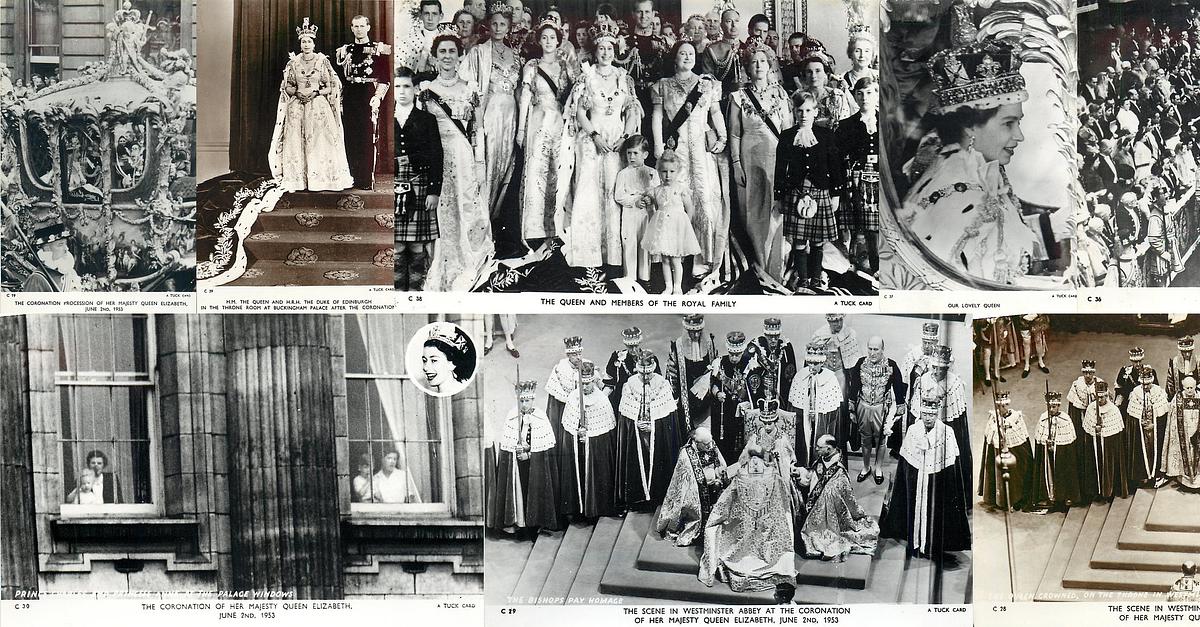 Set: THE CORONATION OF HER MAJESTY QUEEN ELIZABETH, JUNE 2ND, 1953 with ...