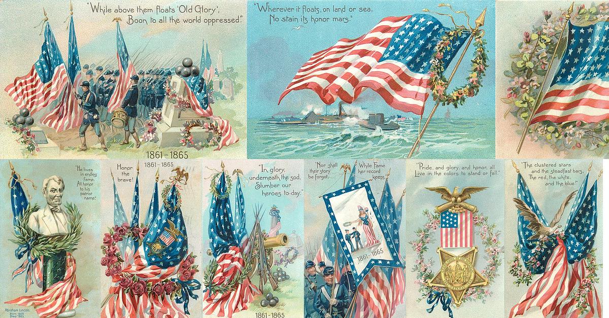 Set: DECORATION DAY POST CARDS, unnumbered - TuckDB Postcards