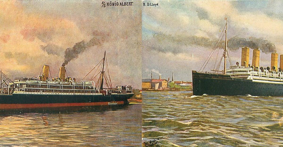 Set: CELEBRATED LINERS with and w/o N.D. LLOYD LINE - TuckDB Postcards