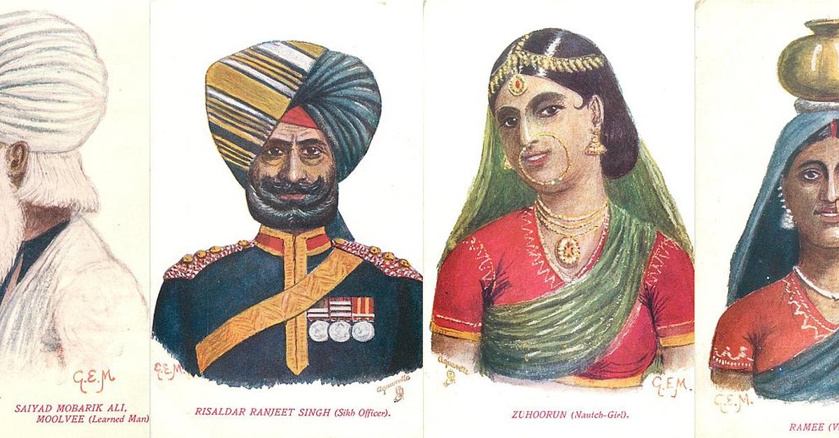 Set: NATIVE TYPES OF INDIA - TuckDB Postcards