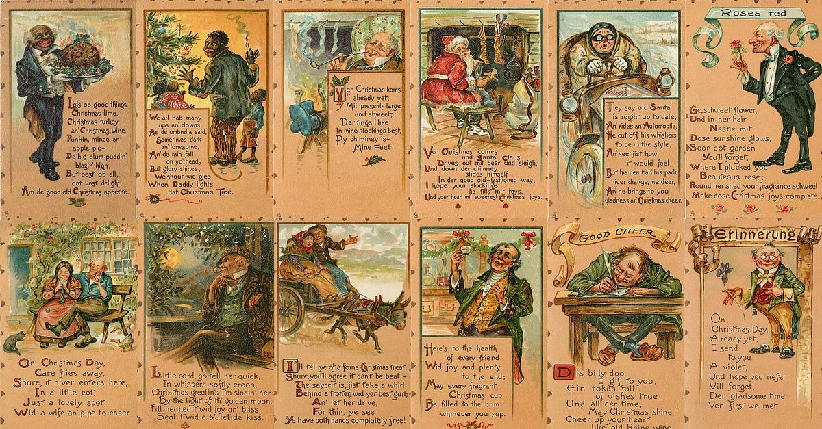 Set: JOLLY SCENES AND CHRISTMAS THEMES - TuckDB Postcards