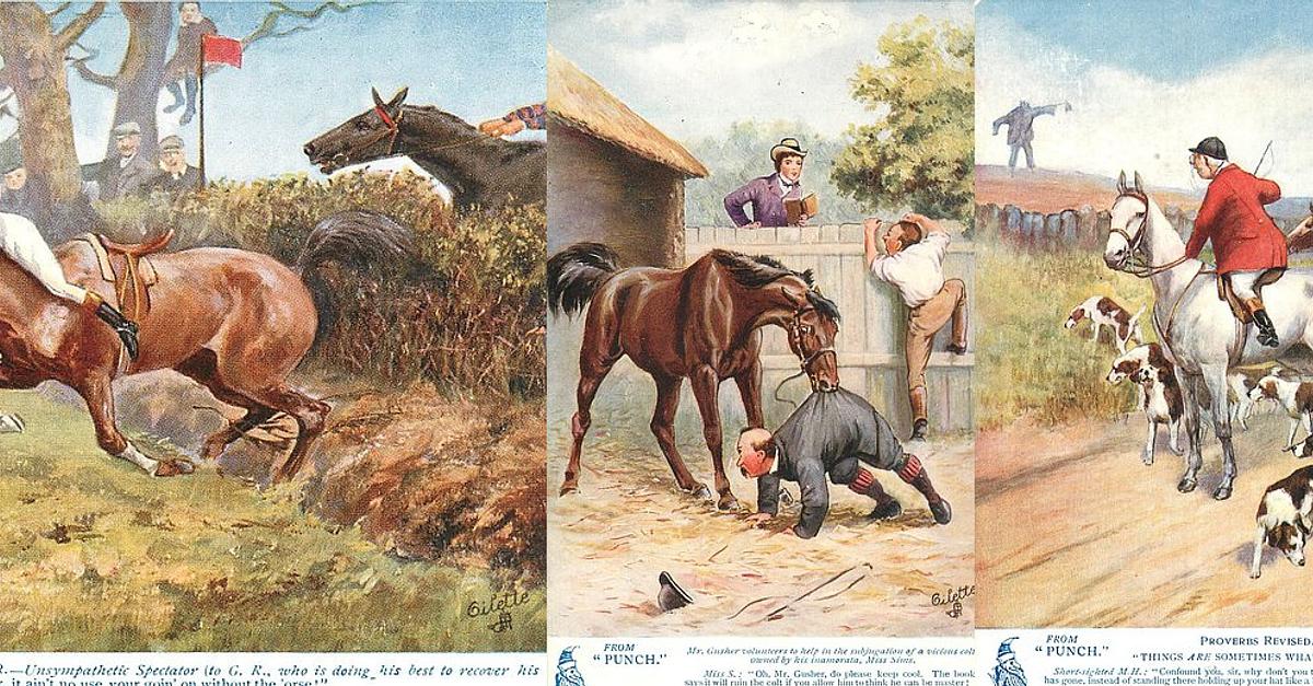 Set: HUNTING JOKES FROM PUNCH, SERIES III - TuckDB Postcards