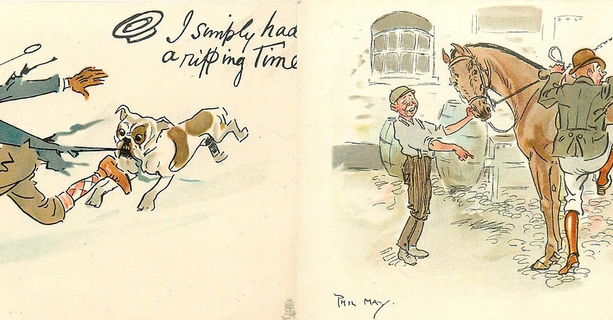 Set: humour, comic sketches by MAY, (WRITE AWAY, on packet, not on ...